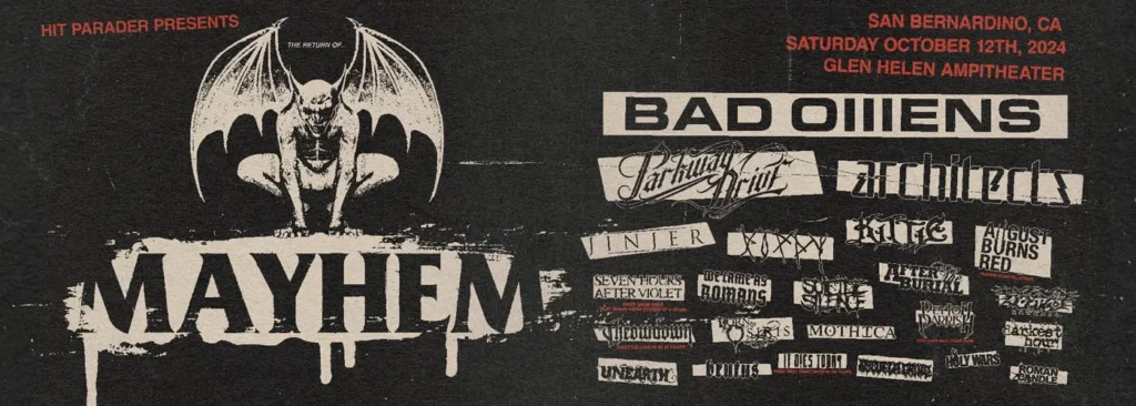 Mayhem Festival: Bad Omens, Parkway Drive, Architects & Jinjer Tickets ...